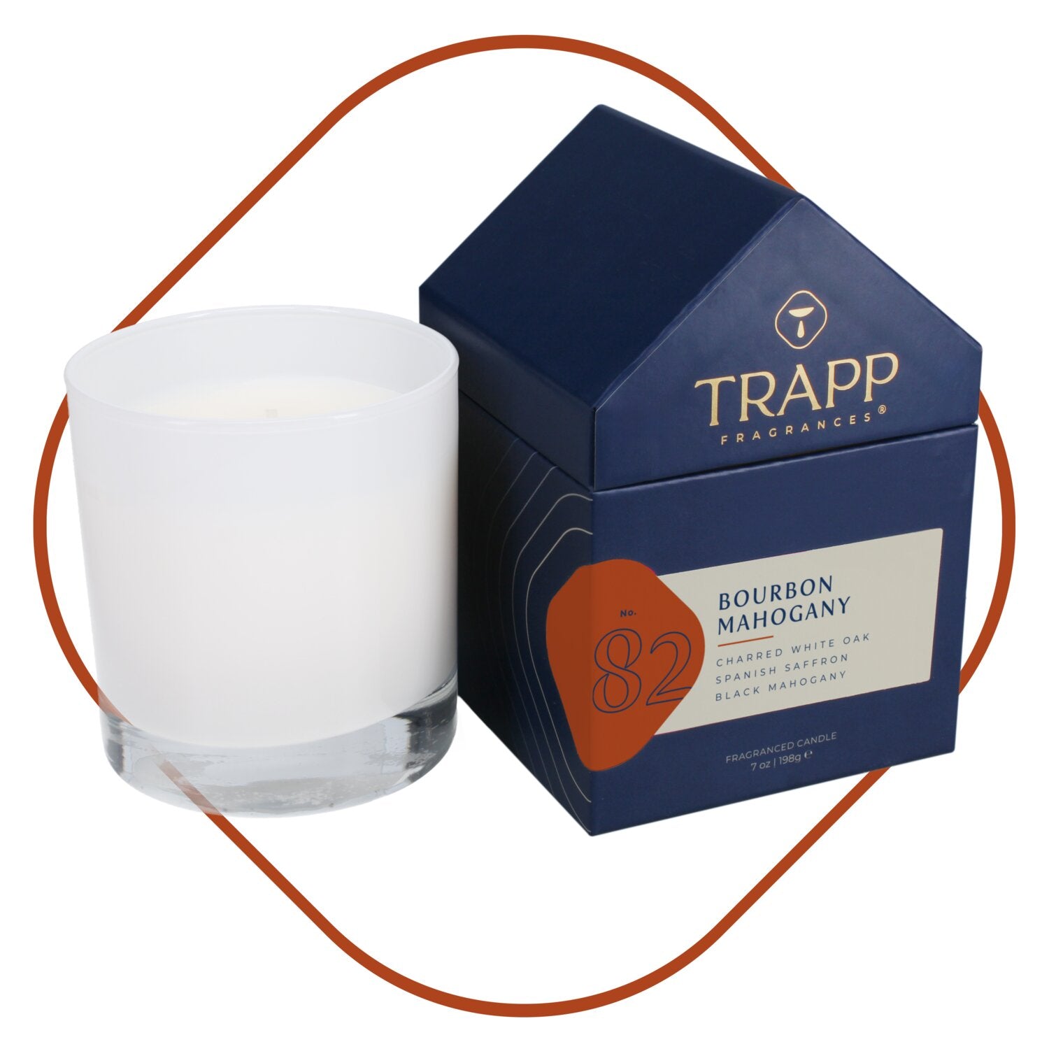 No. 82 Bourbon Mahogany 7 oz. Candle in House Box – Trapp Fragrances